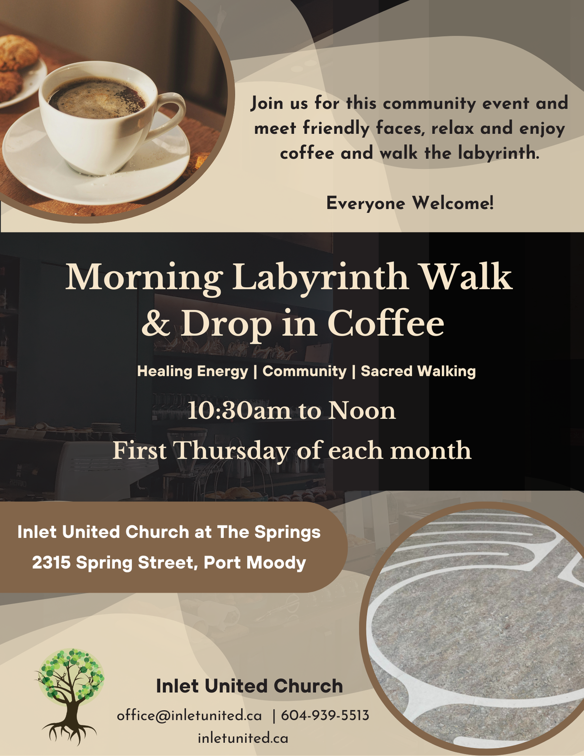 Morning Labyrinth Walk & Drop in Coffee | Inlet Connects | Inlet United Church
